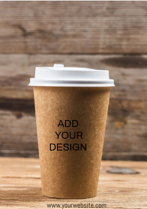 Copy of Brown Typographic Coffee Cup.mock Up A4 | PosterMyWall