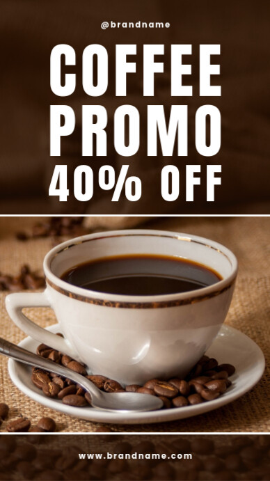 Brown Typographic Coffee Shop Promo Sale Discount Offer Instagram Story ...