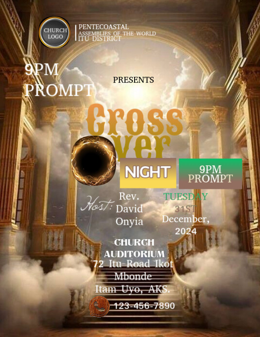 Brown Typographic Cross Over Night Flyer (us Letter) Template ...