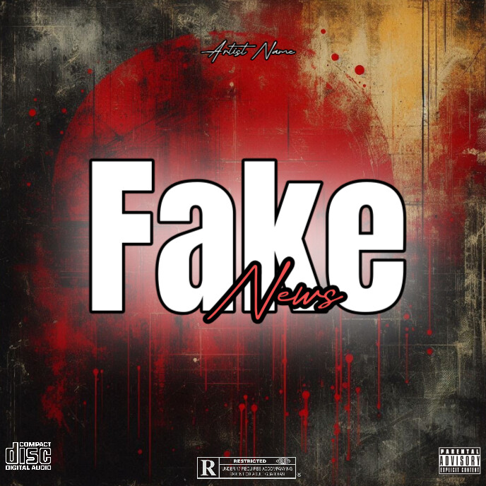 Brown Typographic Fake News Grunge Mixtape Cover Album Cover Template ...