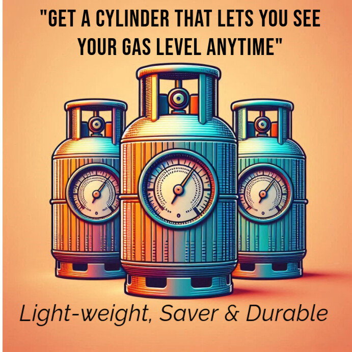 Brown Typographic Gas Cylinders Instagram Post Template | PosterMyWall