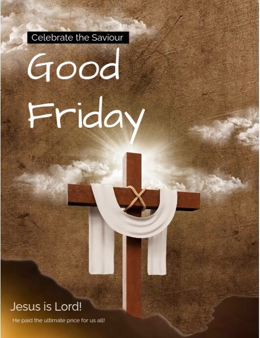 Brown Typographic Good Friday Templates Flyer (us Letter) | PosterMyWall
