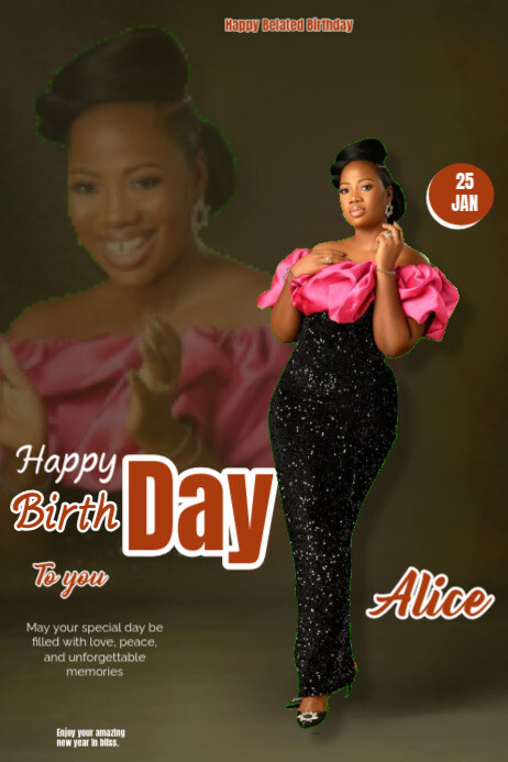 Copy of Brown Typographic Happy Birthday Templates Poster | PosterMyWall