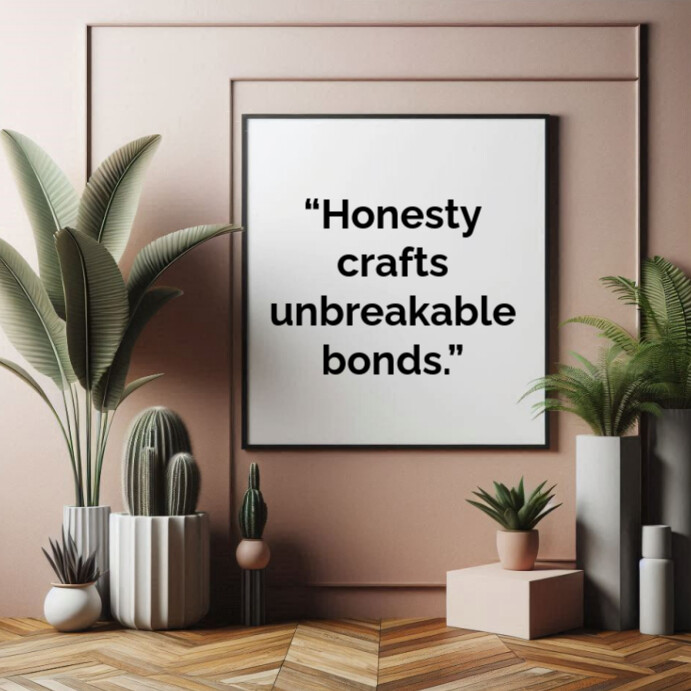Brown Typographic Inspirational Honesty Quotes Square (1:1) Template ...