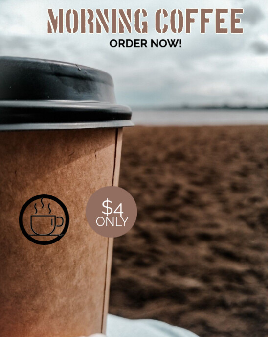 Copy of Brown Typographic Morning Coffee Order Ads Instagram Portrait ...