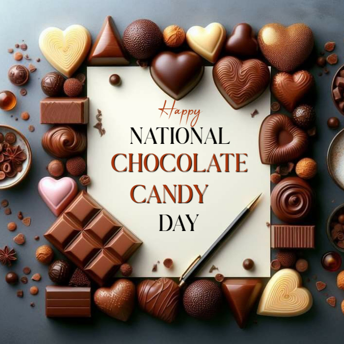 Modèle Brown Typographic National Chocolate Candy Day Design Instagram ...