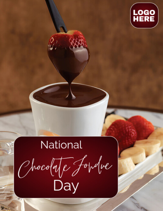 Copy of Brown Typographic National Chocolate Fondue Day Flyer (us ...