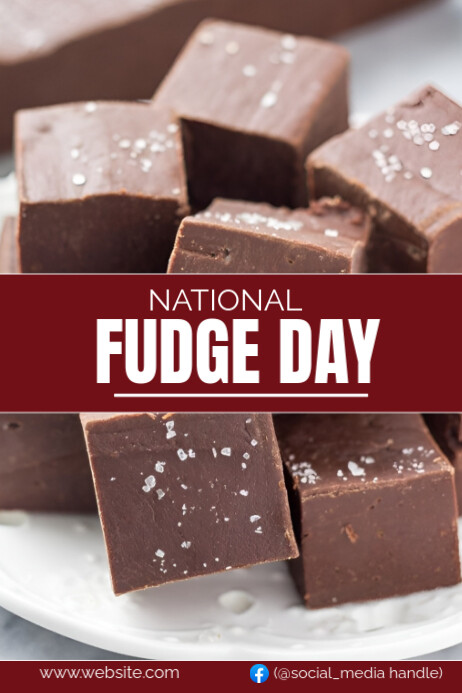 Copy of Brown Typographic National Fudge Day Poster | PosterMyWall