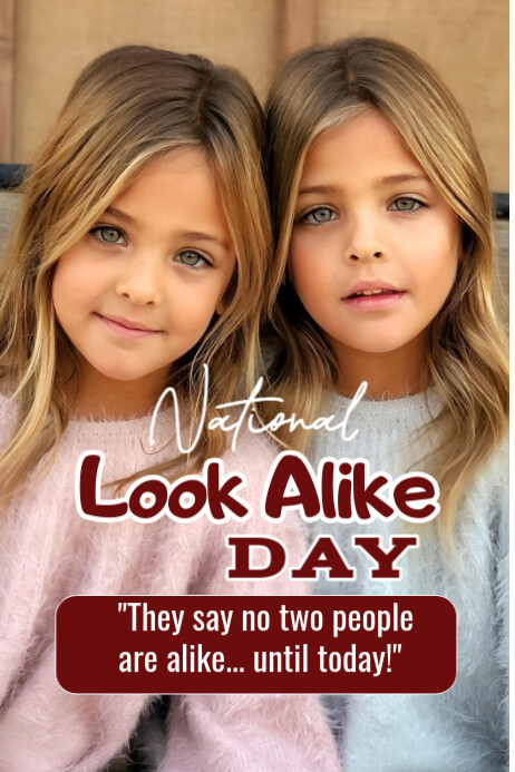 Copy of Brown Typographic National Look Alike Day Poster | PosterMyWall