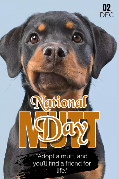 Brown Typographic National Mutt Day Poster Templat | PosterMyWall