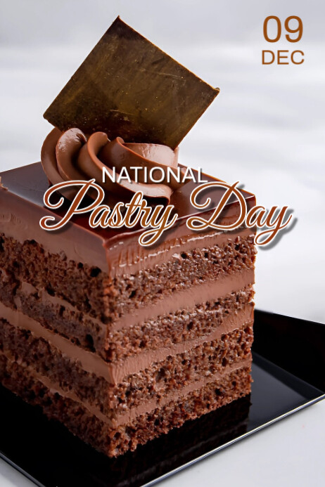 Brown Typographic National Pastry Day Poster Template | PosterMyWall