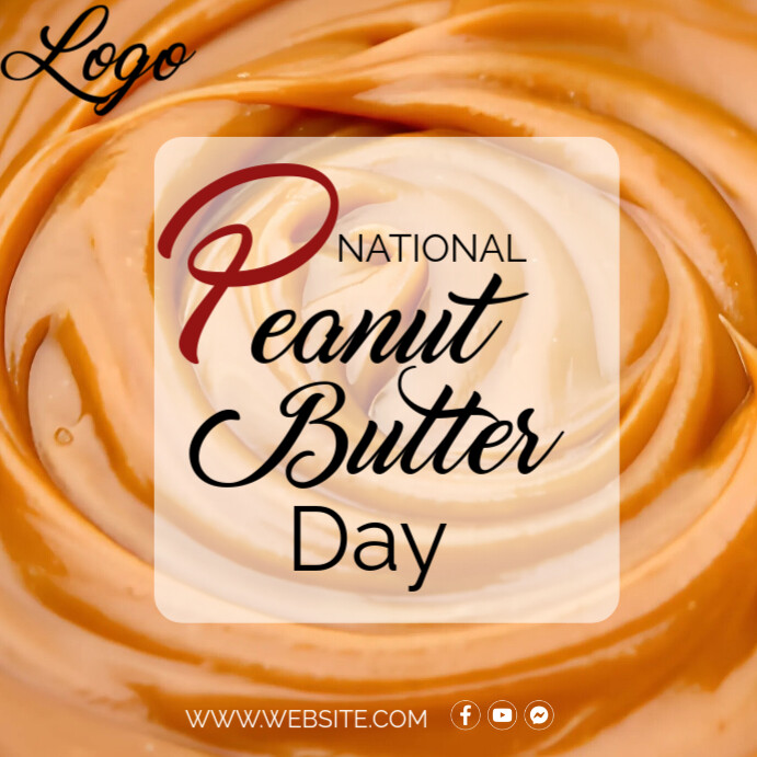Copy of Brown Typographic National Peanut Butter Day Instagram Post ...