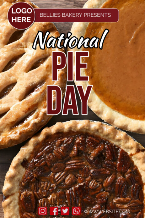 Copy of Brown Typographic National Pie Day Poster | PosterMyWall