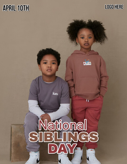 Brown Typographic National Siblings Day Flyer (us Letter) Template ...