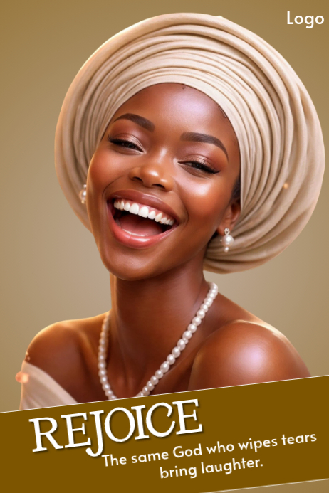 Brown Typographic Rejoice Poster – Joy Restored Through Faith And Hope ...