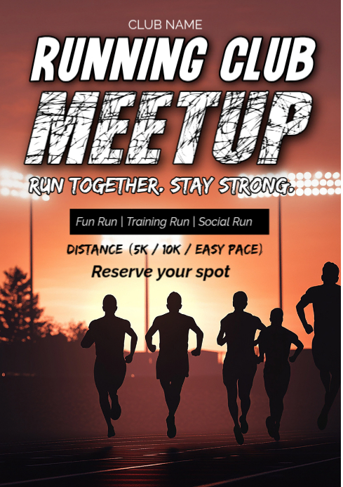 Copy of Brown Typographic Running Club Meetup A1 | PosterMyWall