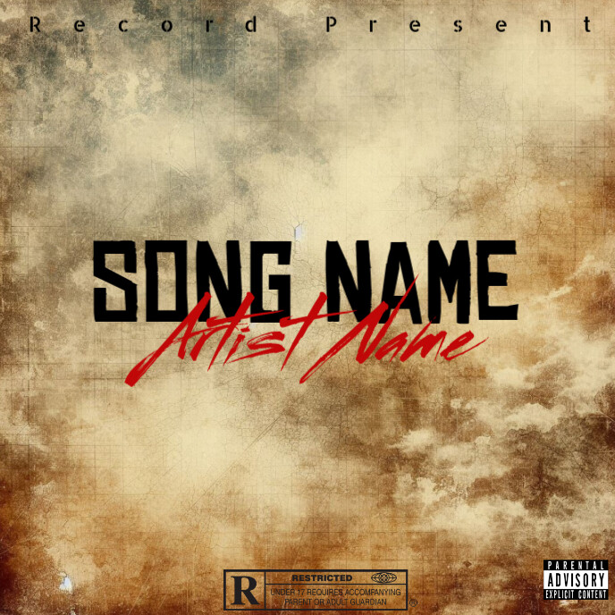 Brown Typographic Song Album Cover Template | PosterMyWall