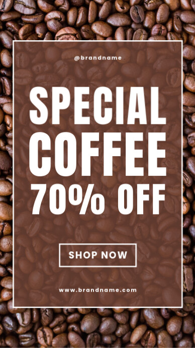 Brown Typographic Special Coffee Shop Sale Promotional Discount Offer ...