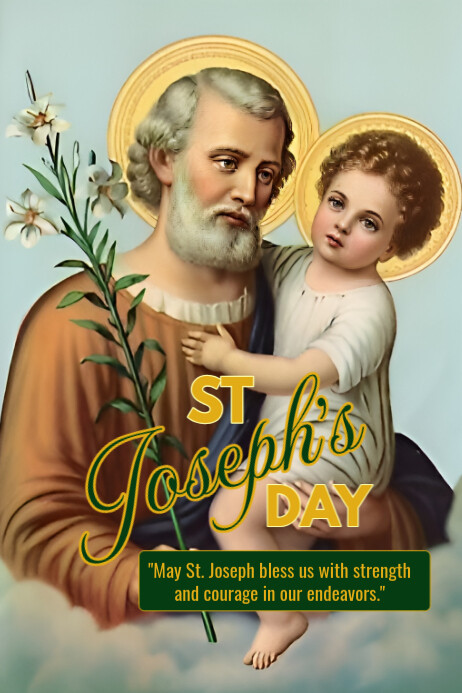 Brown Typographic St Joseph's Day Poster Template | PosterMyWall