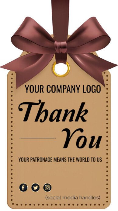 Copy of Brown Typographic Thanks For Your Patronage | PosterMyWall