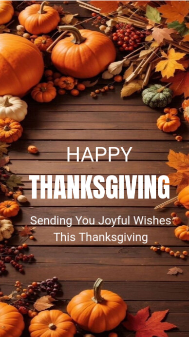 Brown Typographic Thanksgiving Instagram Story Template | PosterMyWall