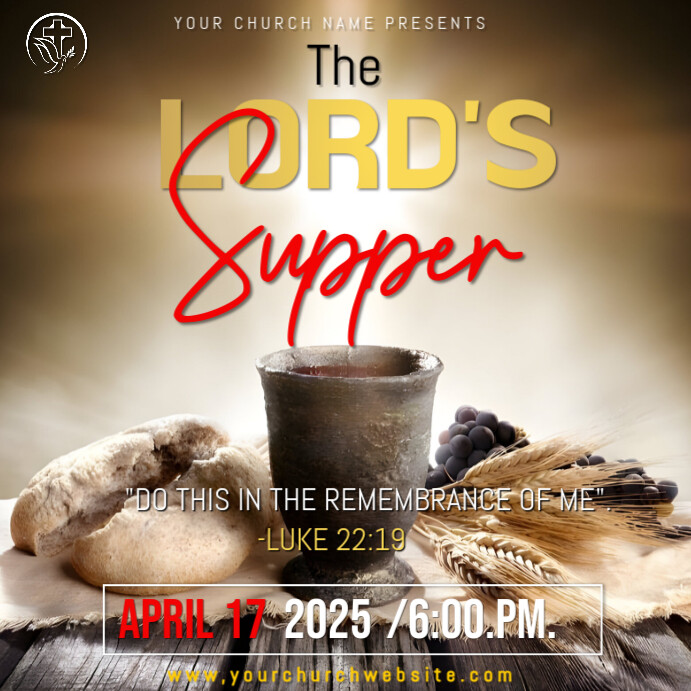 Copy of Brown Typographic The Lord's Supper Instagram Post | PosterMyWall