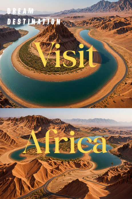 Brown Typographic Visit Africa As Dream Destination Poster Template ...