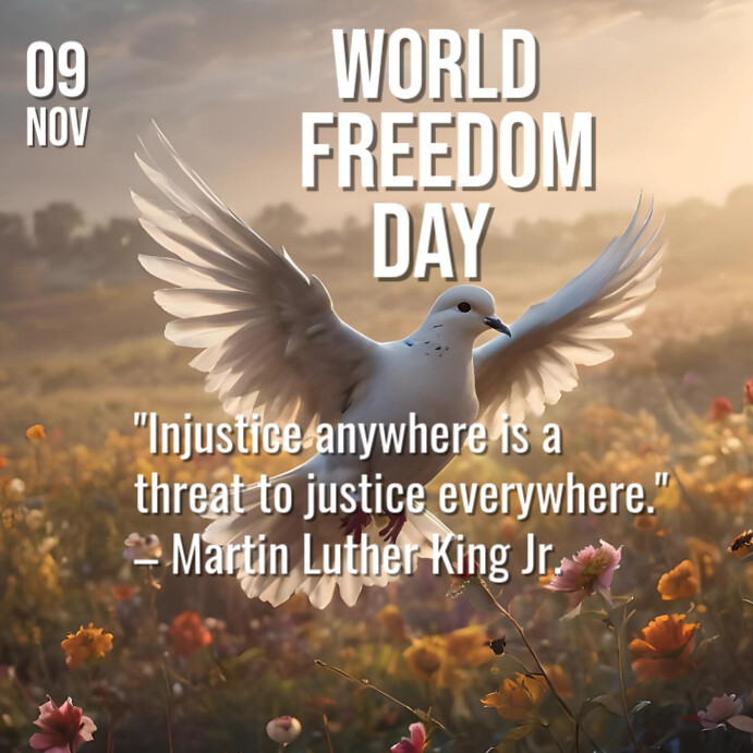 Brown Typographic World Freedom Day Instagram Post Template | PosterMyWall