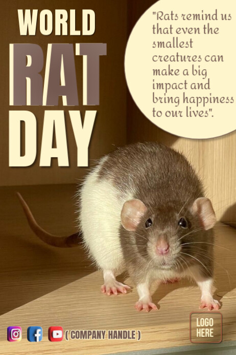 Brown Typographic World Rat Day Poster Template | PosterMyWall