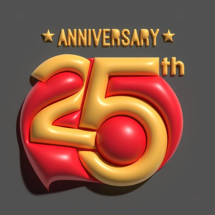 Brown Typography 25 Anniversary Instagram Po Template | PosterMyWall