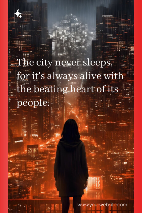 Brown Typography Quote On Night City Scape P Template | PosterMyWall