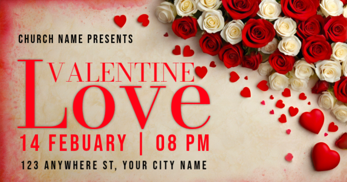 Brown Valentine's Day Event Facebook Shared Image Template | PosterMyWall