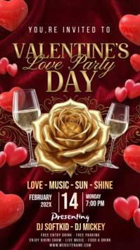 Red Valentine's Day Party A6 Template | PosterMyWall