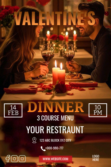 Brown Valentines Special Restaurant Menu Template Poster | PosterMyWall