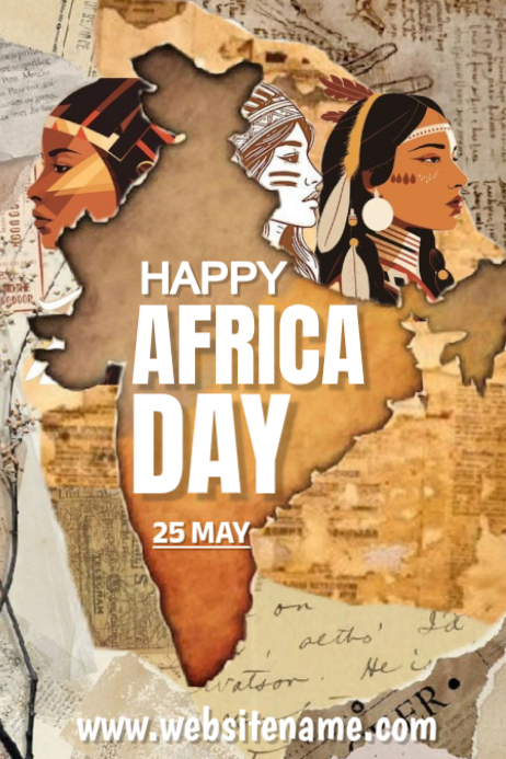 Plantilla de Brown Vintage Africa Day Celebration Poster | PosterMyWall