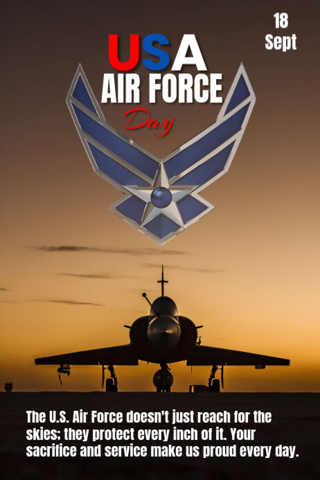 Brown Vintage Air Force Day Poster Template | PosterMyWall
