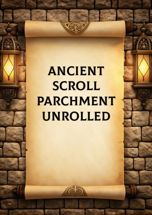 Copy of Brown Vintage Ancient Scroll Parchment A4 | PosterMyWall