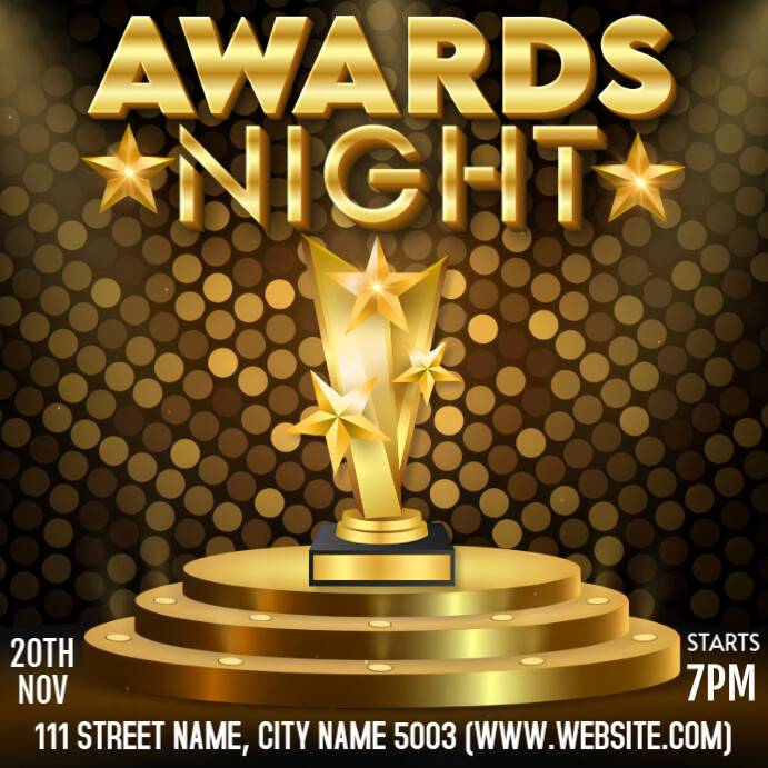 Brown Vintage Award Ceremony Event Instagram Post Template | PosterMyWall