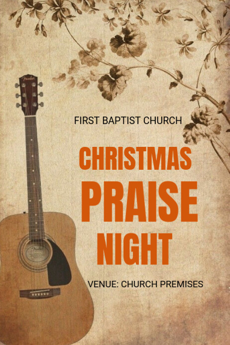 Copy of Brown Vintage Christmas Praise Night Poster | PosterMyWall