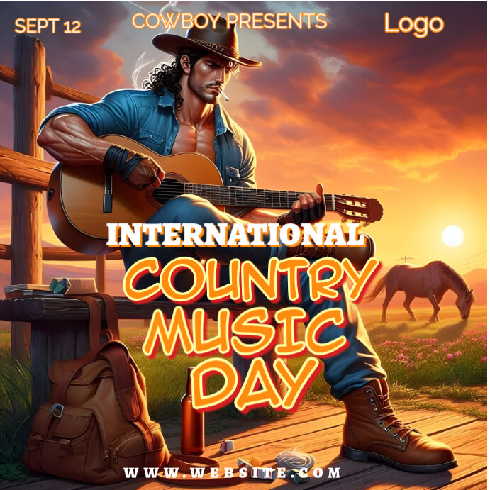 Copy of Brown Vintage Country Music Day Post Instagr | PosterMyWall