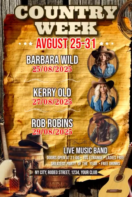 Brown Vintage Country Week Poster Template | PosterMyWall