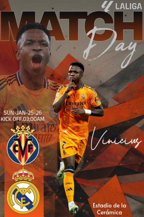 Brown Vintage Football Match Day La Liga 2026 Poster Template ...