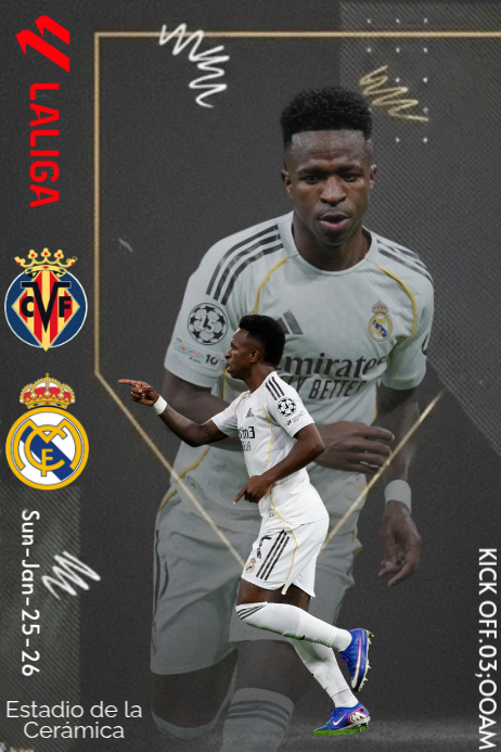 Brown Vintage Football Match Day La Liga 2026 Poster Template ...