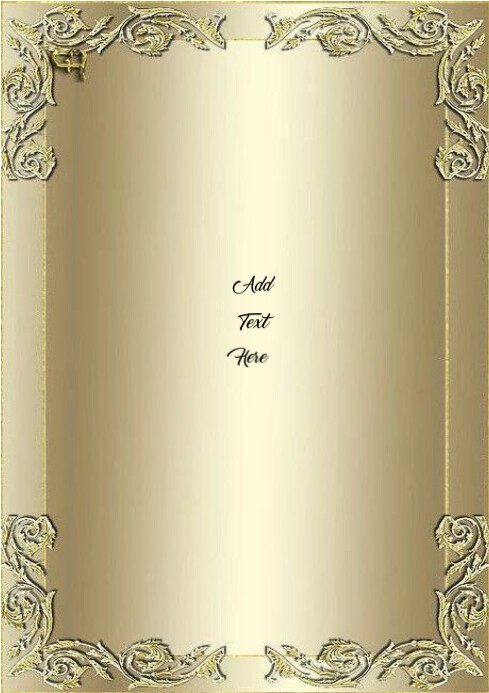 Brown Vintage Gold Frame A4 Template | PosterMyWall