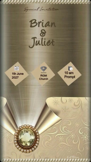 Modèle Brown Vintage Gold Wedding Invitation Card Video Reel Instagram ...