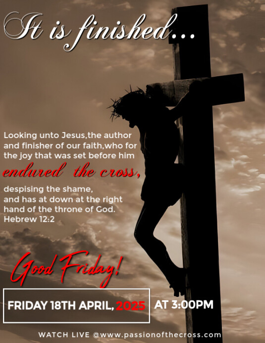 Brown Vintage Good Friday Flyer (us Letter) Template | PosterMyWall