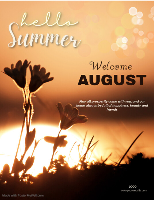 brown Vintage Hello June Sunset Sunrise Flyer (us Letter) templaat ...