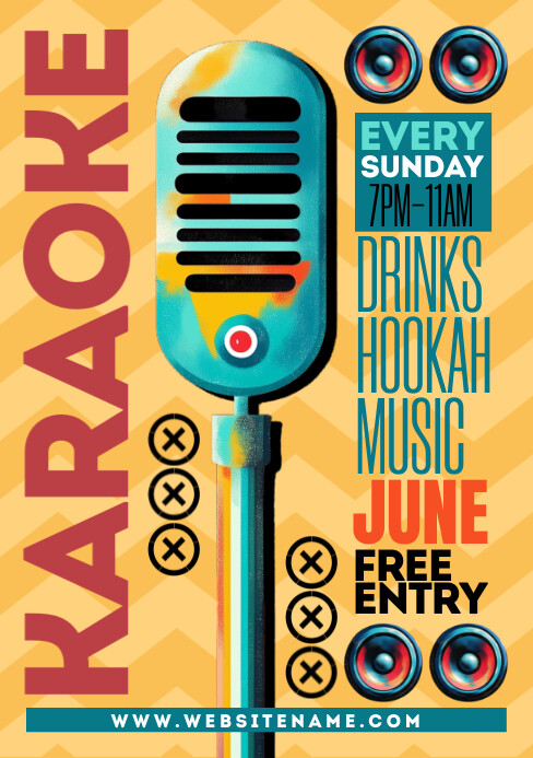 Copy of Brown Vintage Karaoke A5 | PosterMyWall