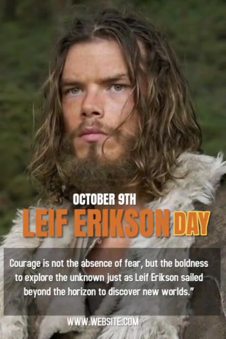 Brown Vintage Leif Erikson Day Poster Template | PosterMyWall