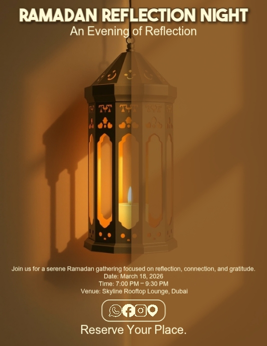 Brown Vintage Luxury Ramadan Gathering Flyer (us Letter) Template ...